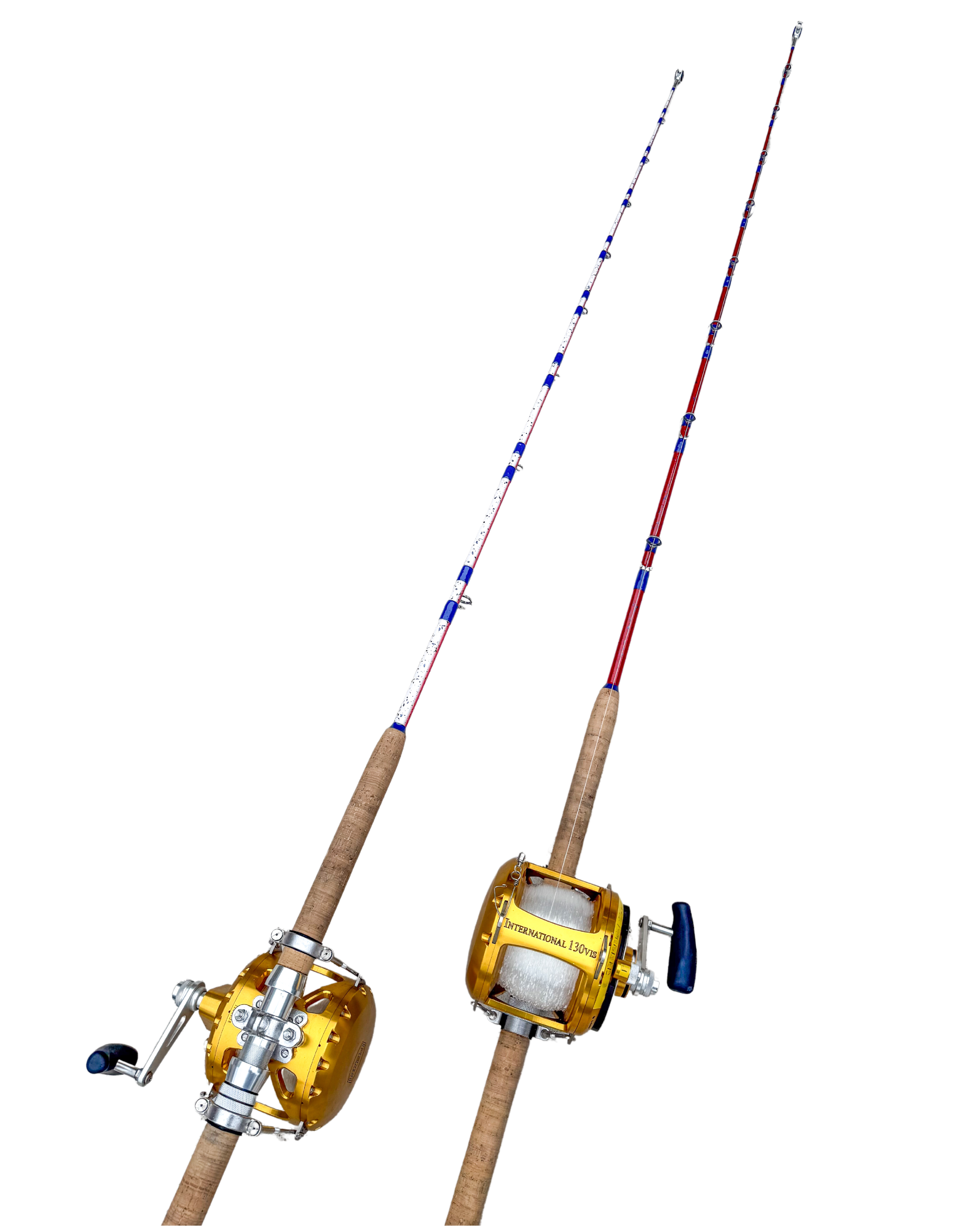 Lightly Used Red, White, and Blue Mahi Pattern Custom Rods – 3H Custom ...